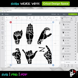 ASL SVG Sign Language Alphabet SVG American Sign Language - Etsy
