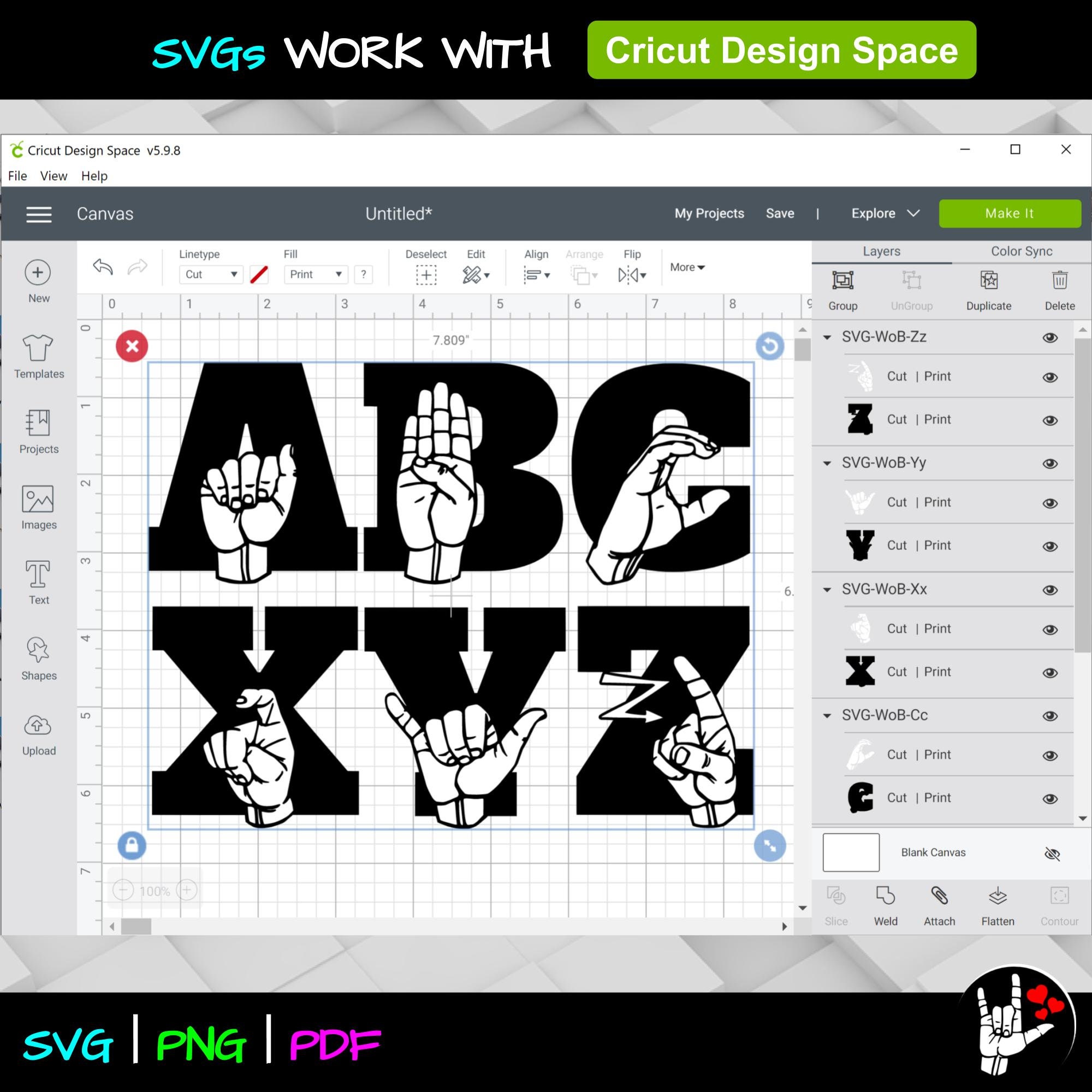 ASL SVG Bundle Sign Language Alphabet ASL Alphabet - Etsy.de