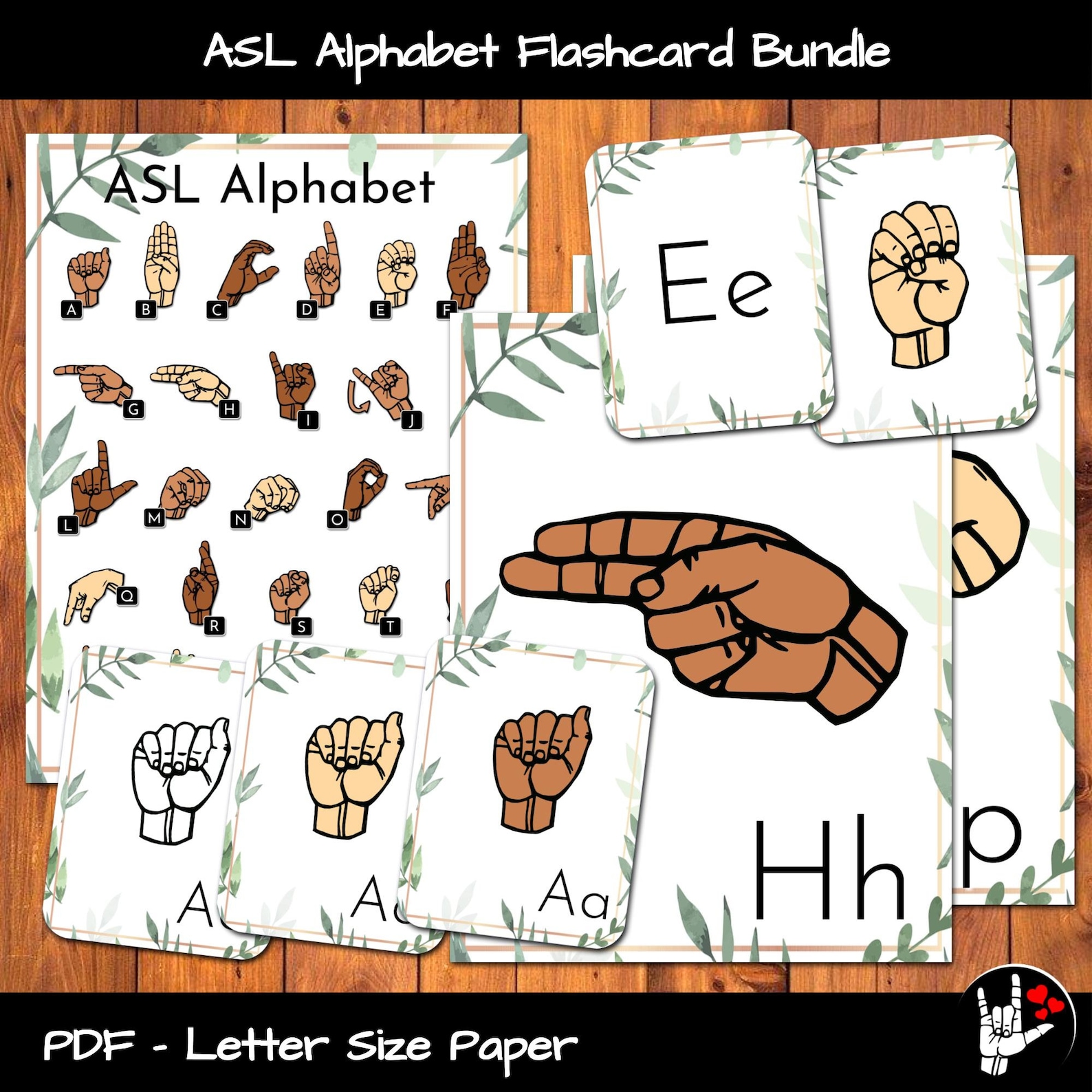 ASL Flashcards Sign Language Bundle ASL Abcs Abc - Etsy