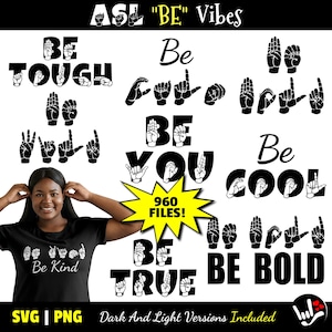 ASL ‘BE’ Messages SVG Bundle • American Sign Language • Svg Png • Cut ...