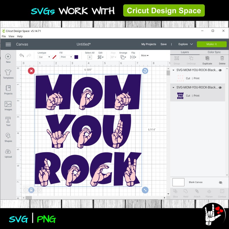ASL SVG Mom You Rock Sign Language Svg PNG Asl Png Hand Signs ...