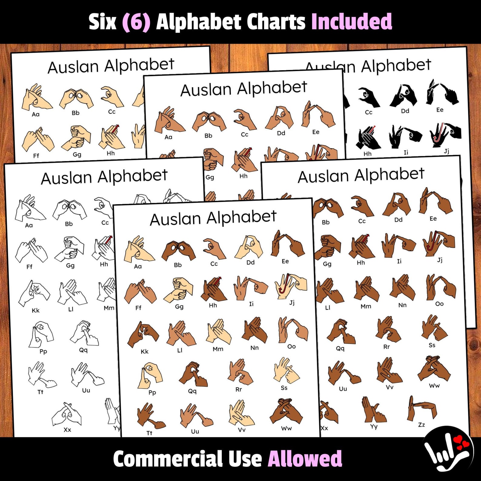 Auslan Alphabet Charts Auslan Abcs Australian Sign Language Printable ...
