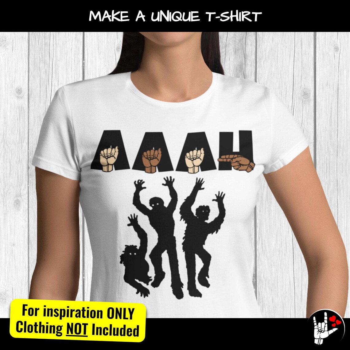 ASL SVG Aaah Zombies Sign Language SVG Cut Files - Etsy Singapore