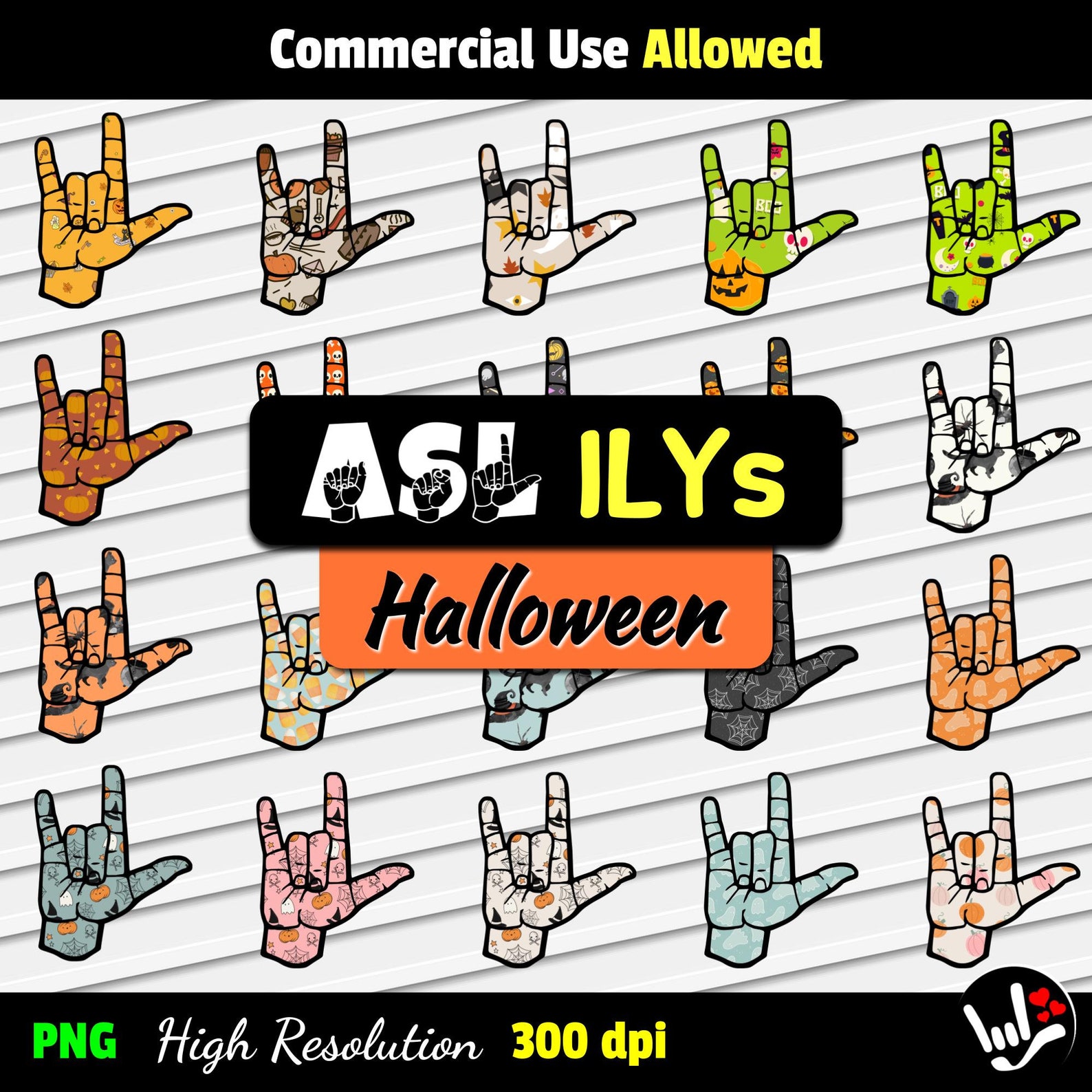 ASL Halloween ILY Signs I Love You Signs in American Sign Language Png ...