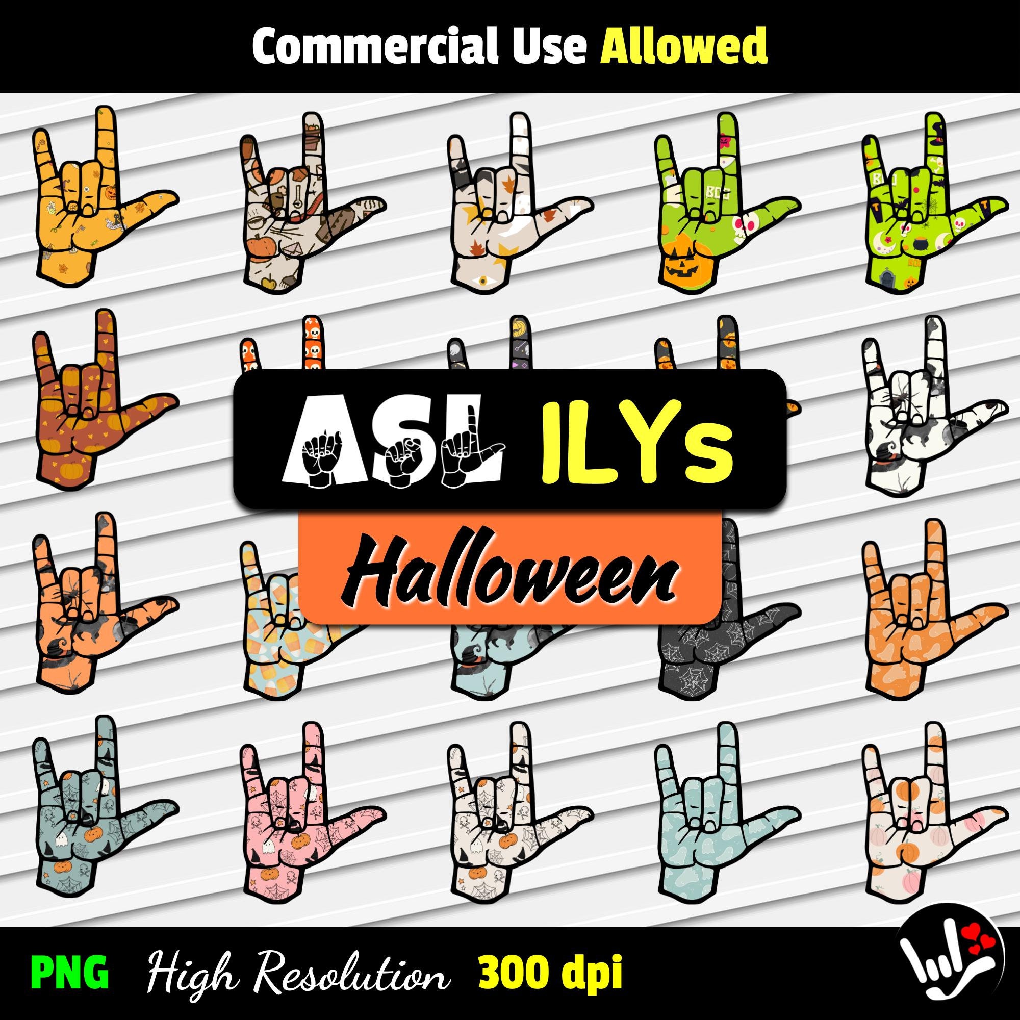 ASL Halloween ILY Signs I Love You Signs in American Sign Language Png ...