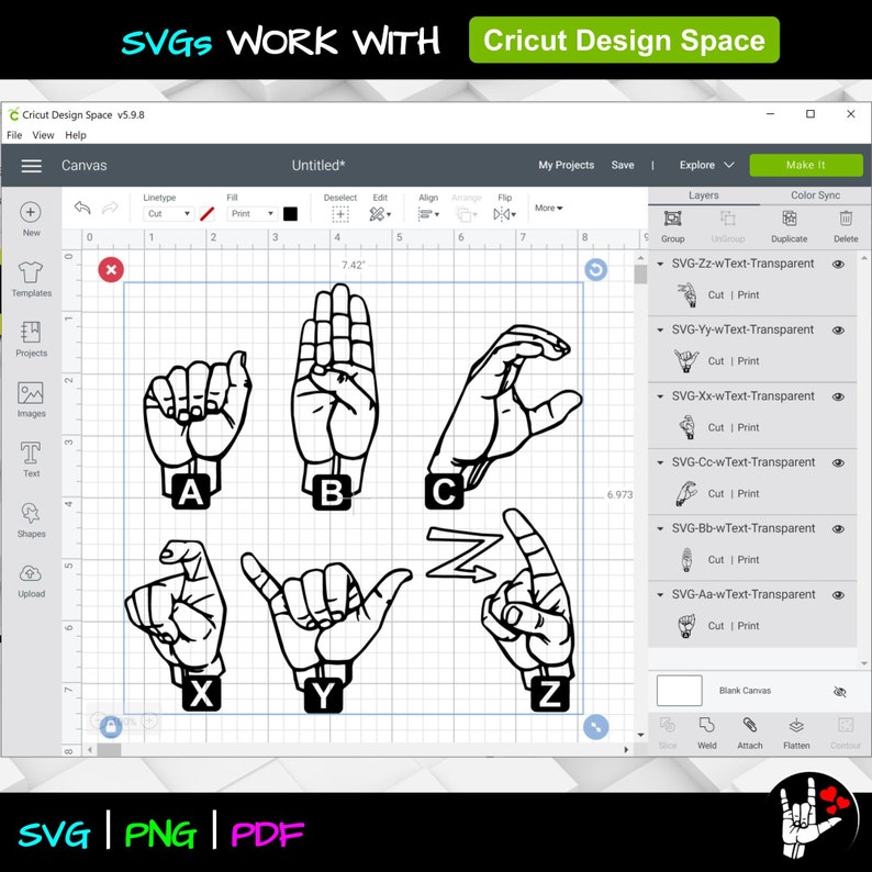 ASL SVG Sign Language Alphabet SVG American Sign Language Svg Asl ...