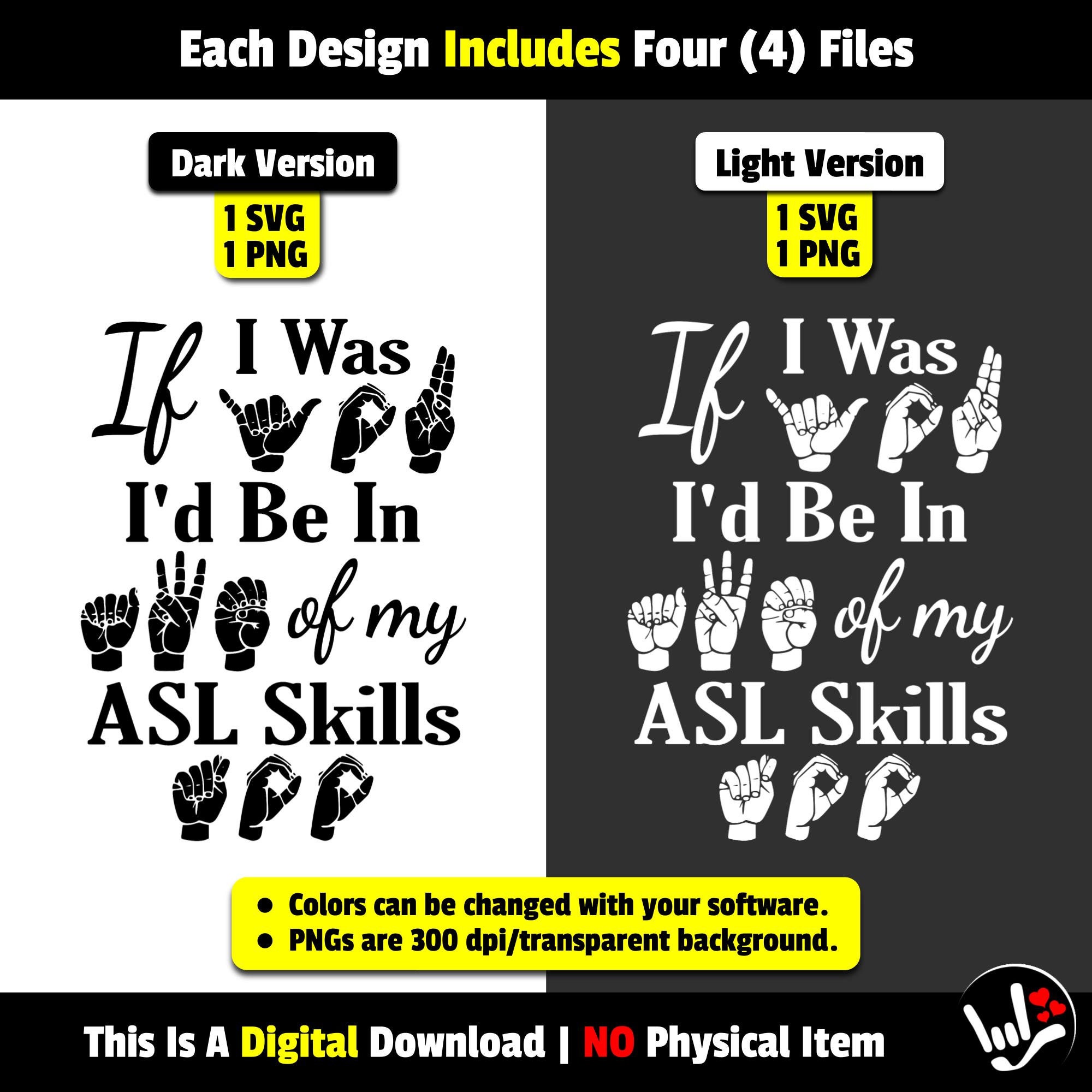 ASL Sign Language SVG Bundle • ASL Vibes #1 • Svg Png • Cut Files ...