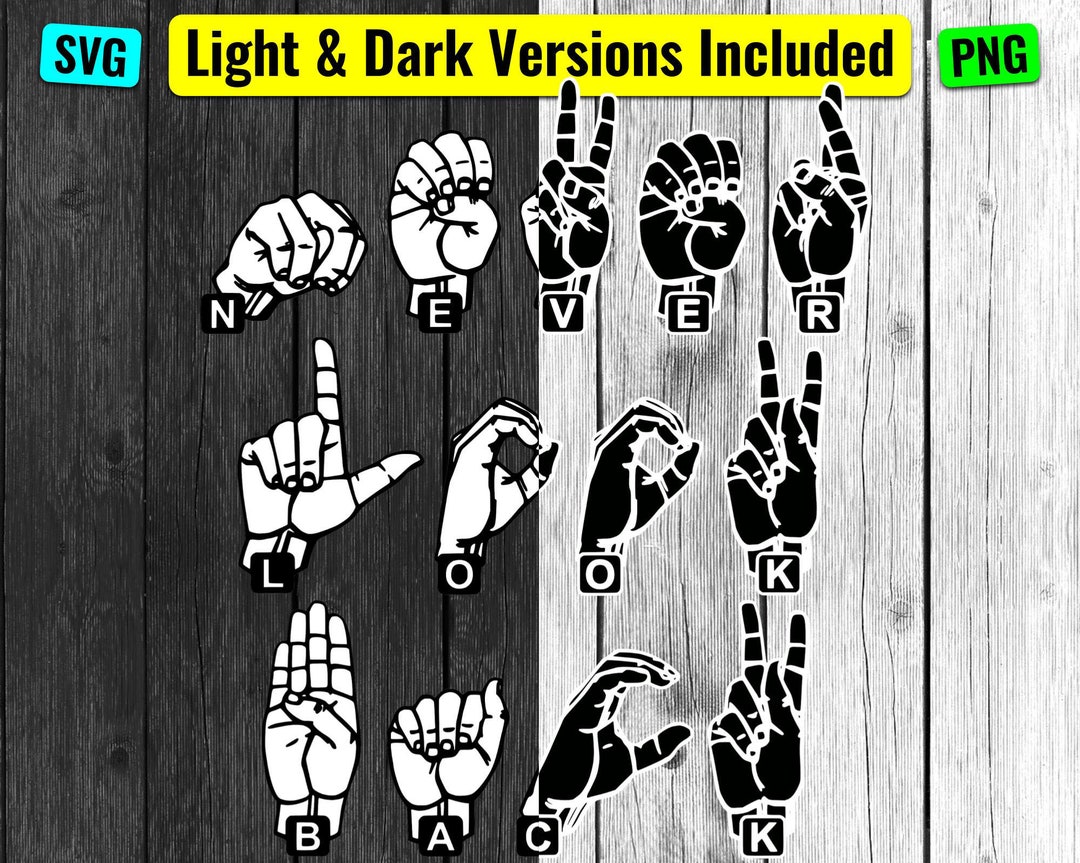 ASL SVG Sign Language Svg PNG Sign Language Clipart Hand - Etsy Hong Kong