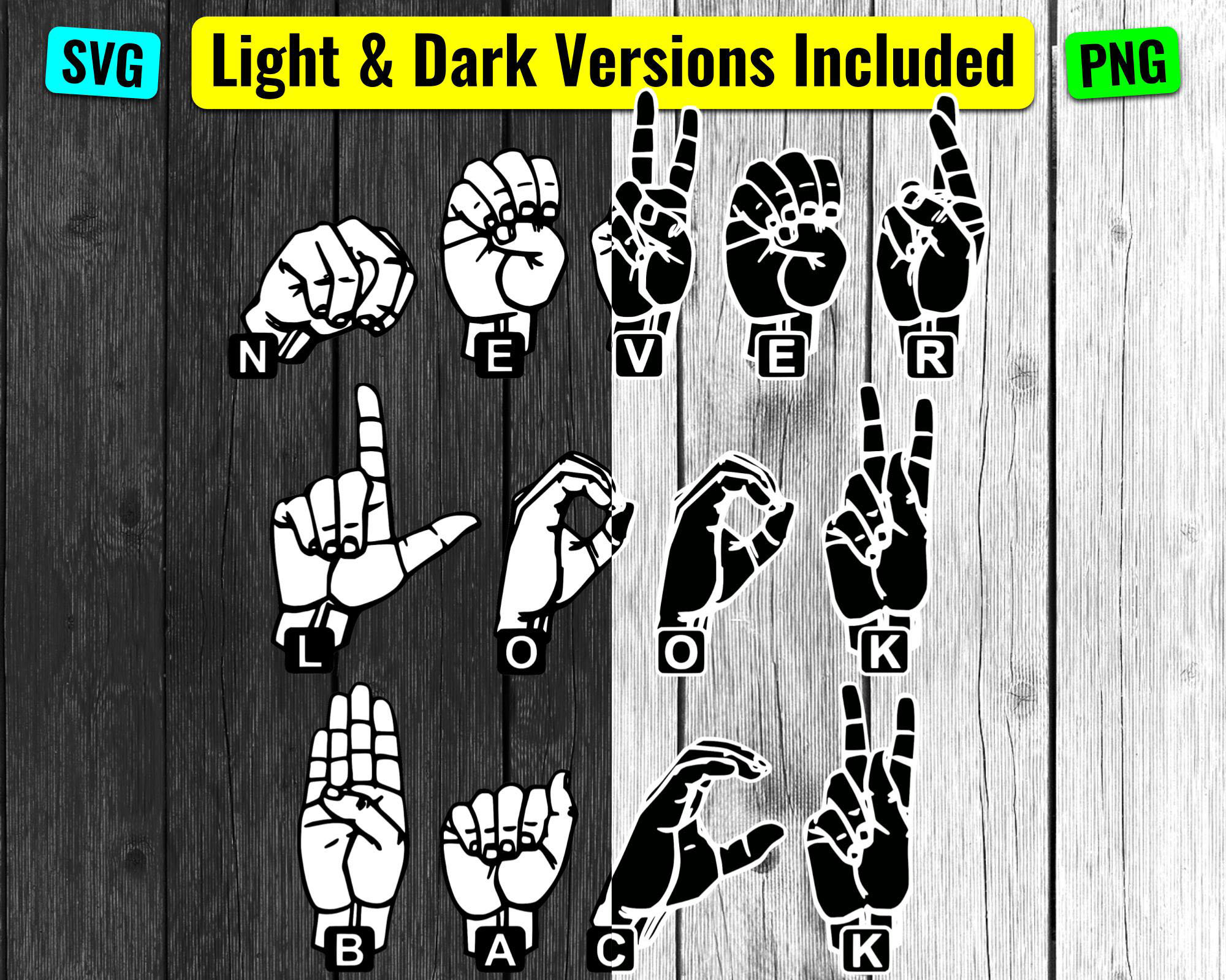 ASL SVG Sign Language Svg PNG Sign Language Clipart Hand Signs Asl ...