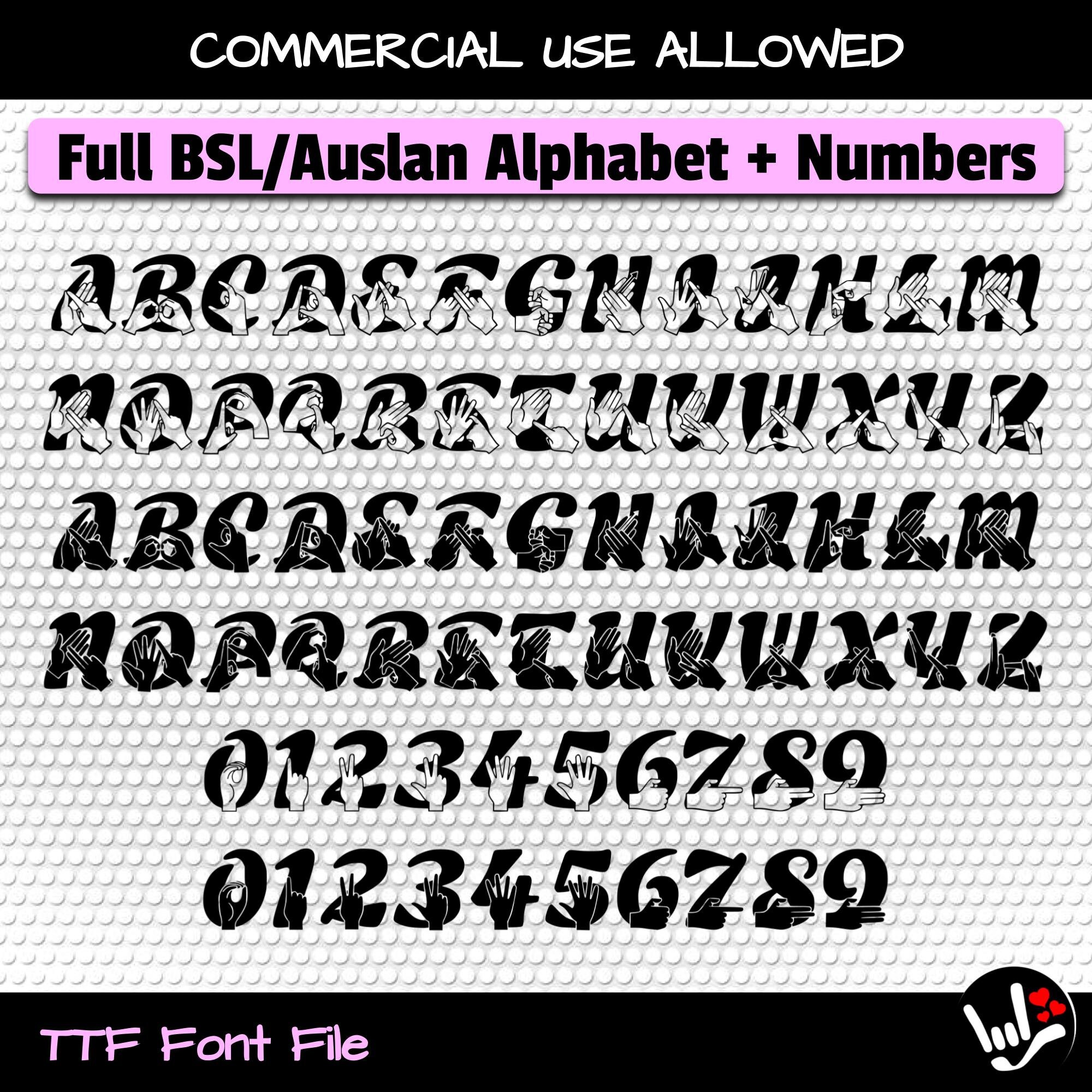 BSL Font TTF File Auslan Font File Type in British Sign Language Auslan ...