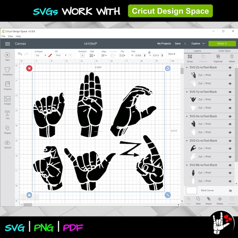 ASL SVG Sign Language Alphabet SVG American Sign Language - Etsy Finland