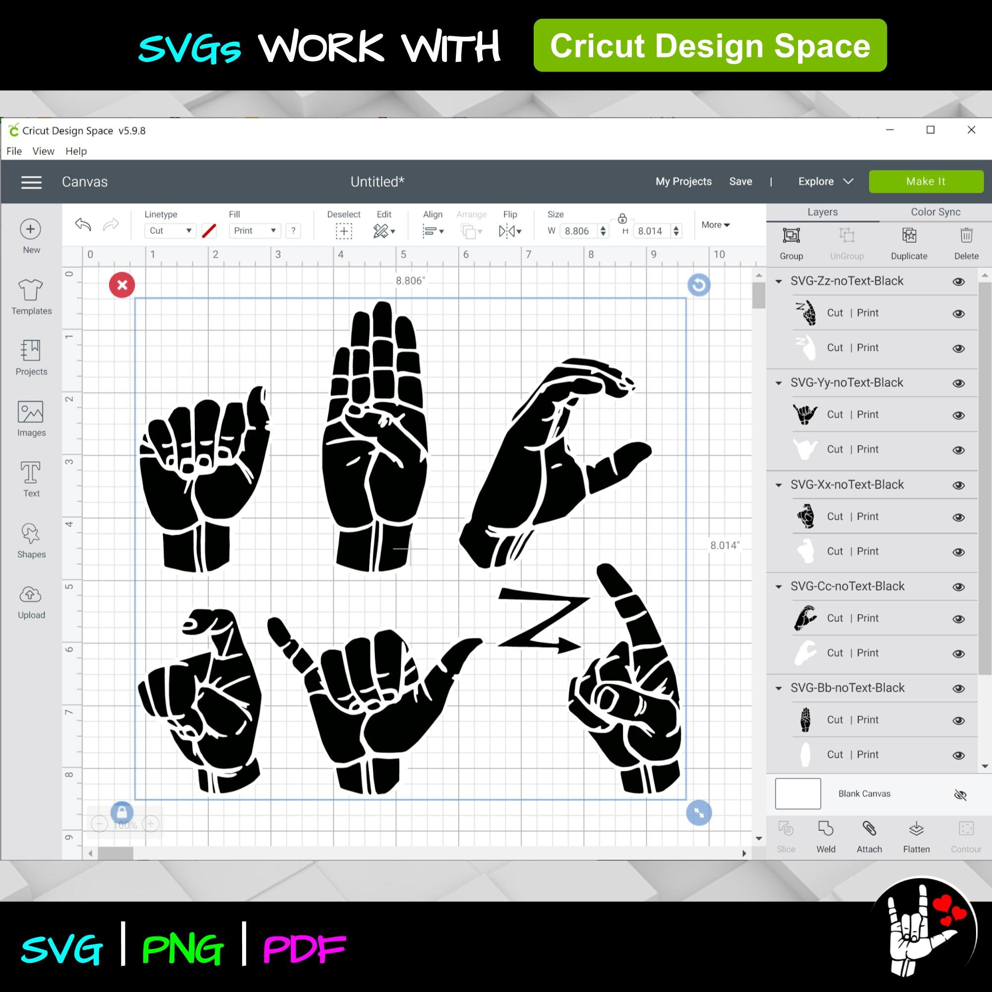 ASL SVG Sign Language Alphabet SVG American Sign Language Svg Asl ...