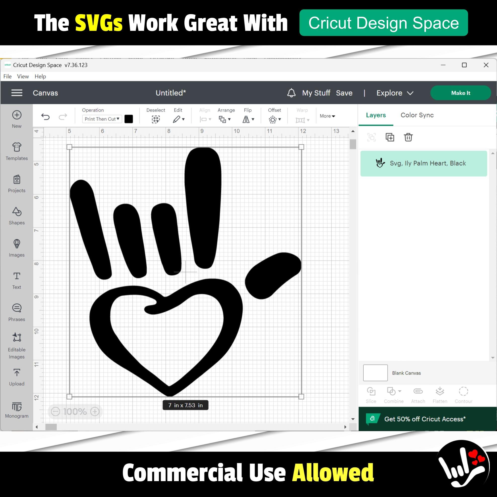 ASL SVG I Love You Ily Signs With Palm Heart Black & White - Etsy