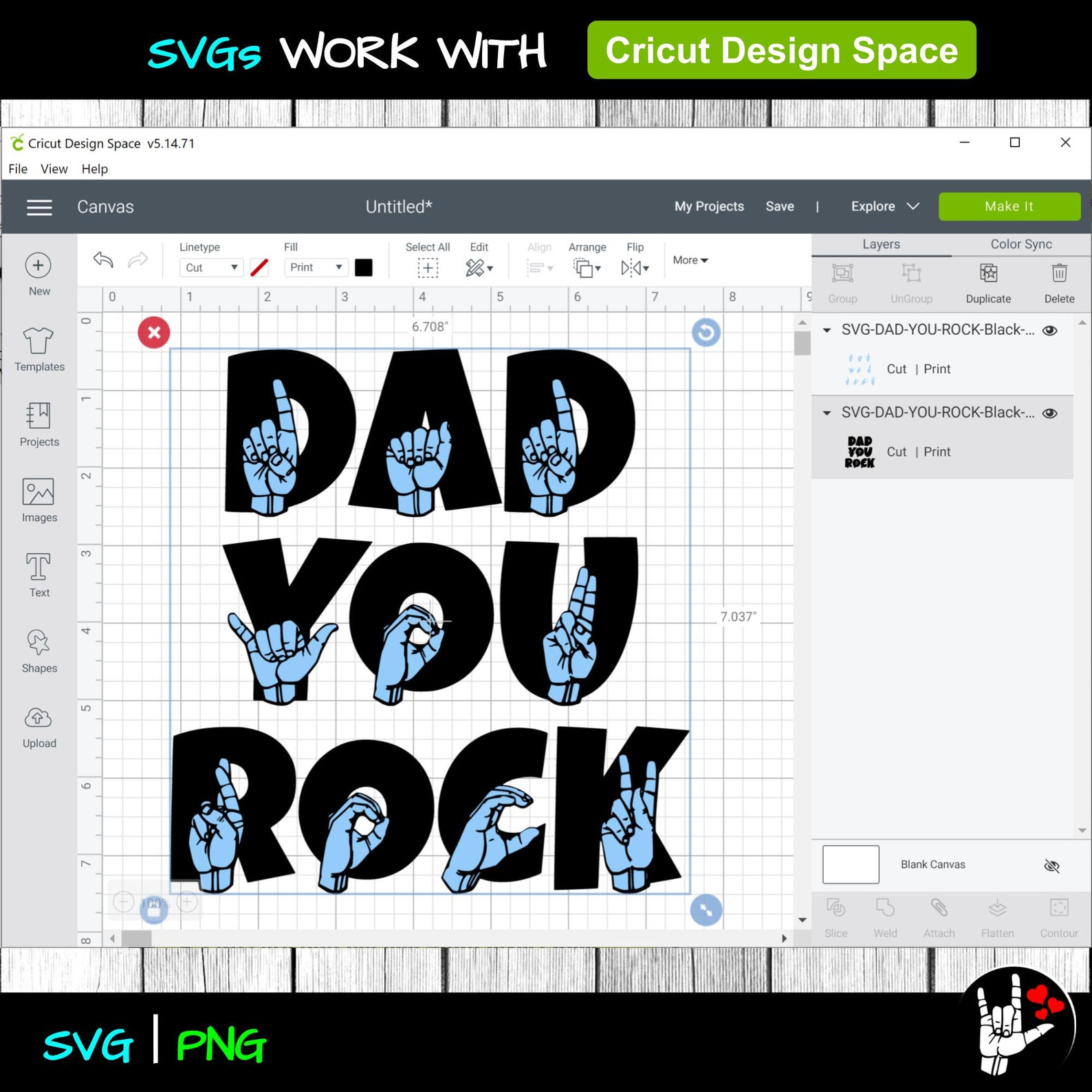 ASL SVG Dad You Rock Sign Language svg PNG design asl png | Etsy
