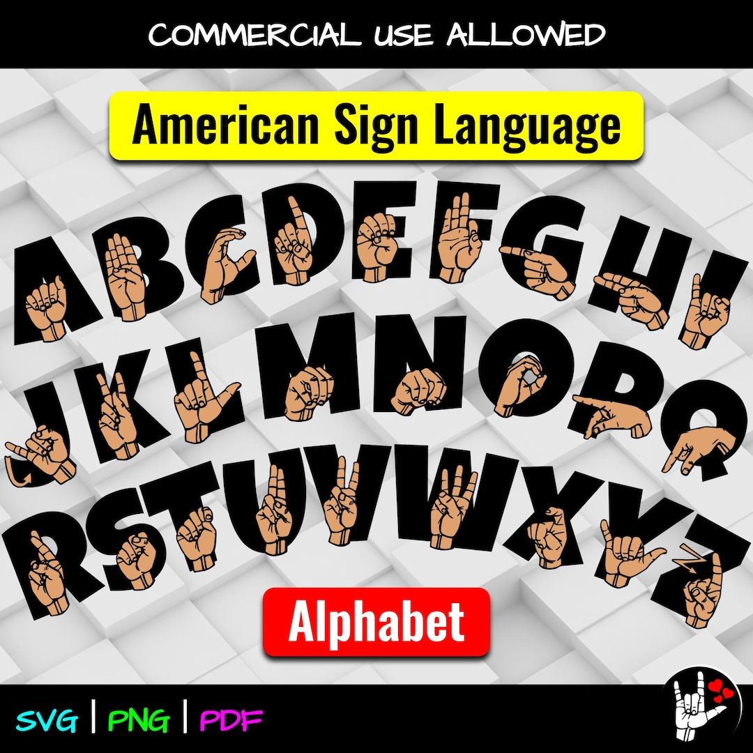 ASL SVG Sign Language Alphabet SVG American Sign Language Svg Asl ...