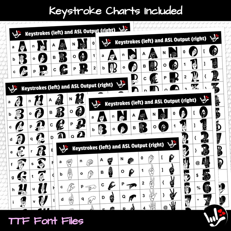 British Sign Language Font Bundle • BSL & Auslan TTF Files (digital ...