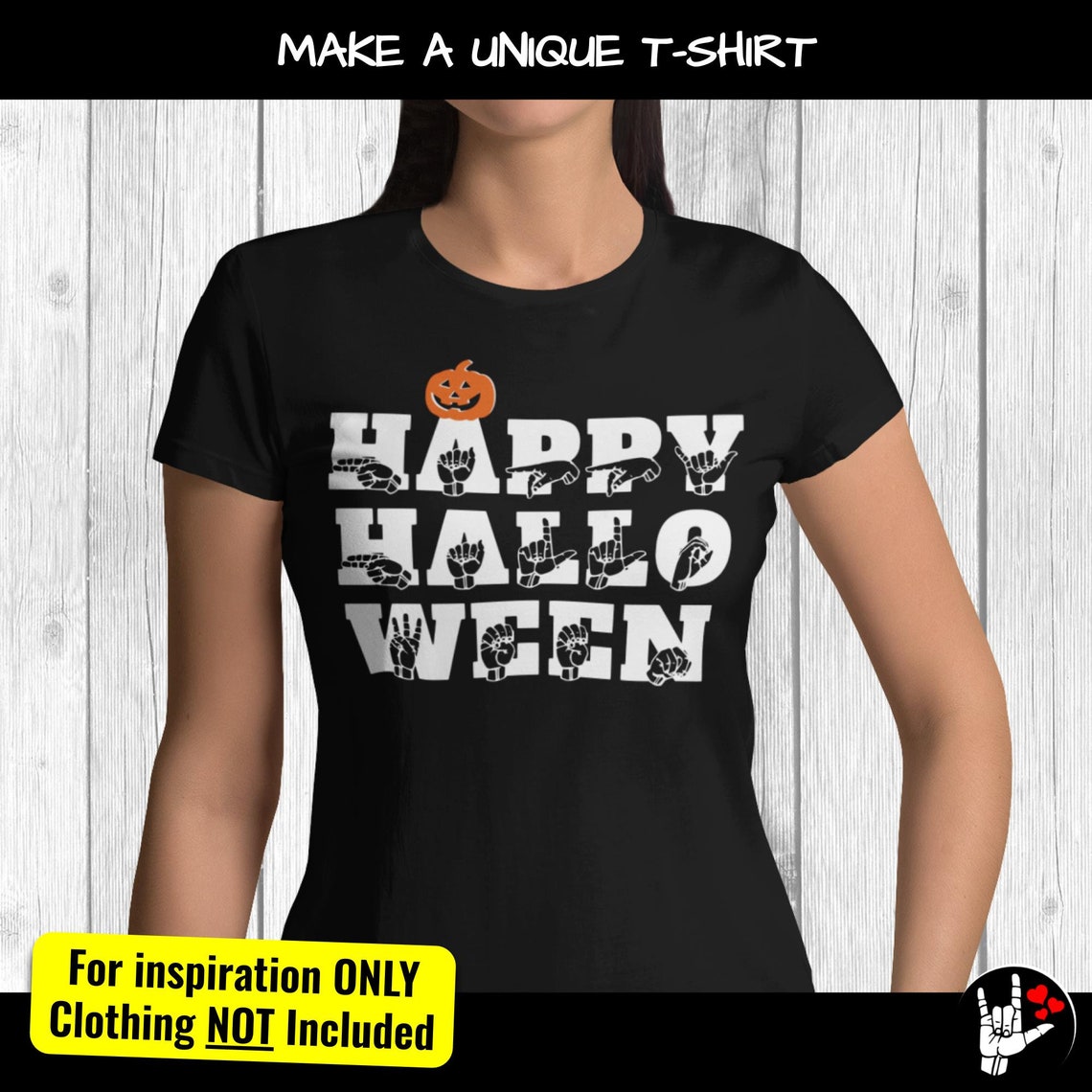 ASL SVG Happy Halloween Pumpkin Sign Language SVG Cut | Etsy