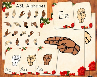 ASL Flashcards Sign Language Bundle ASL Abcs Abc | Etsy