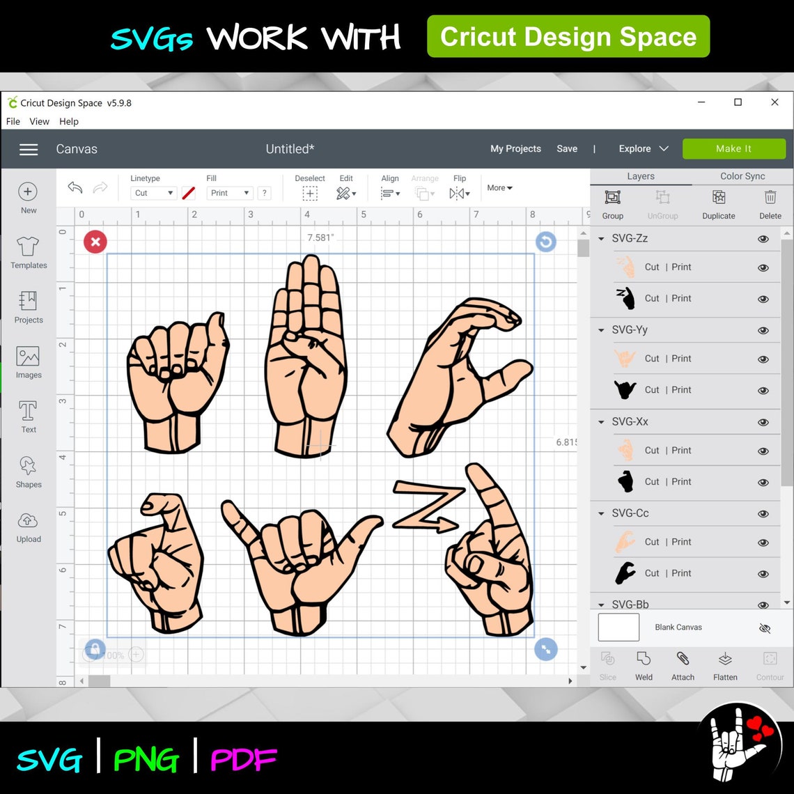 ASL SVG Sign Language Alphabet SVG American Sign Language - Etsy