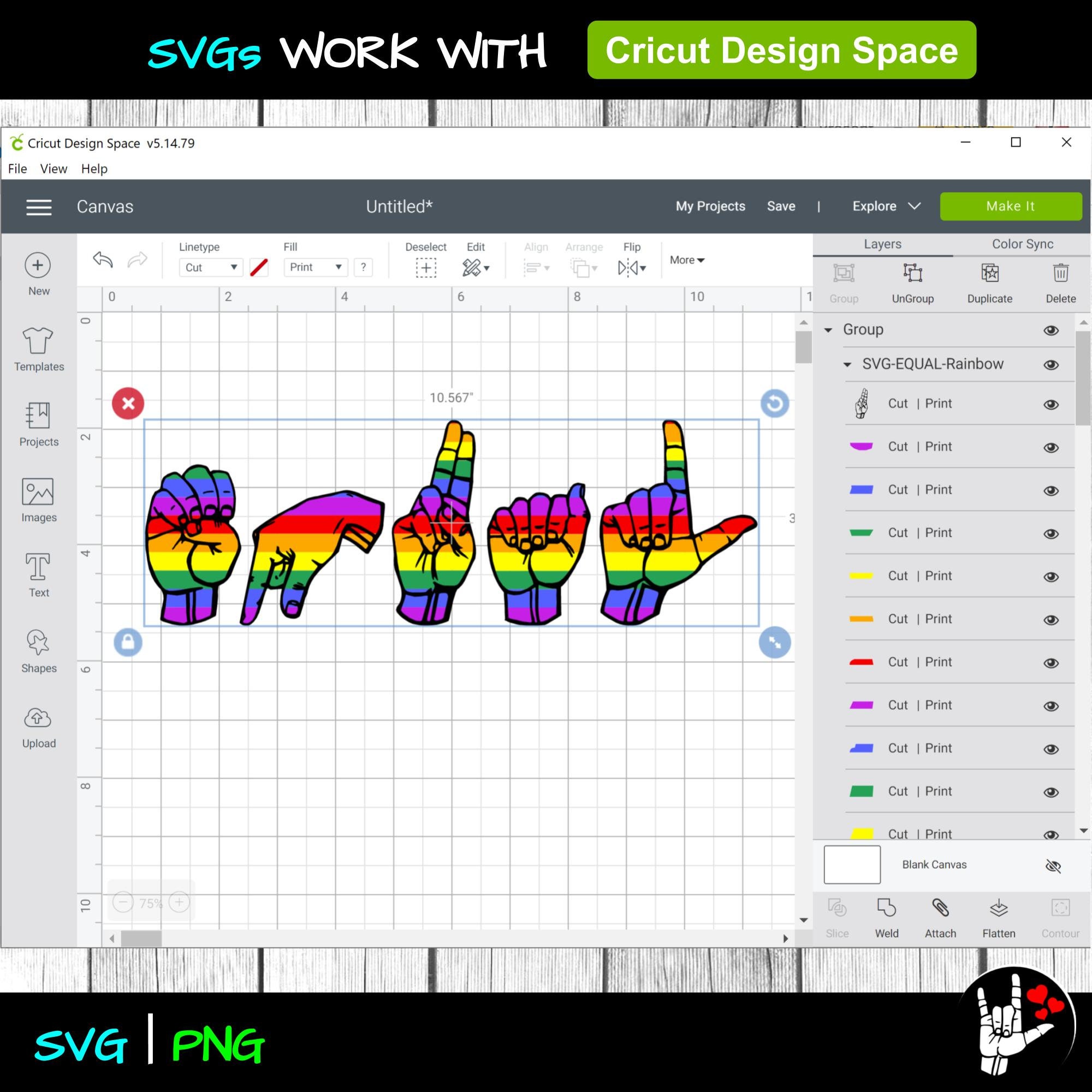 ASL SVG Equal Rainbow Fingerspelling Sign Language SVG Cut Files ...