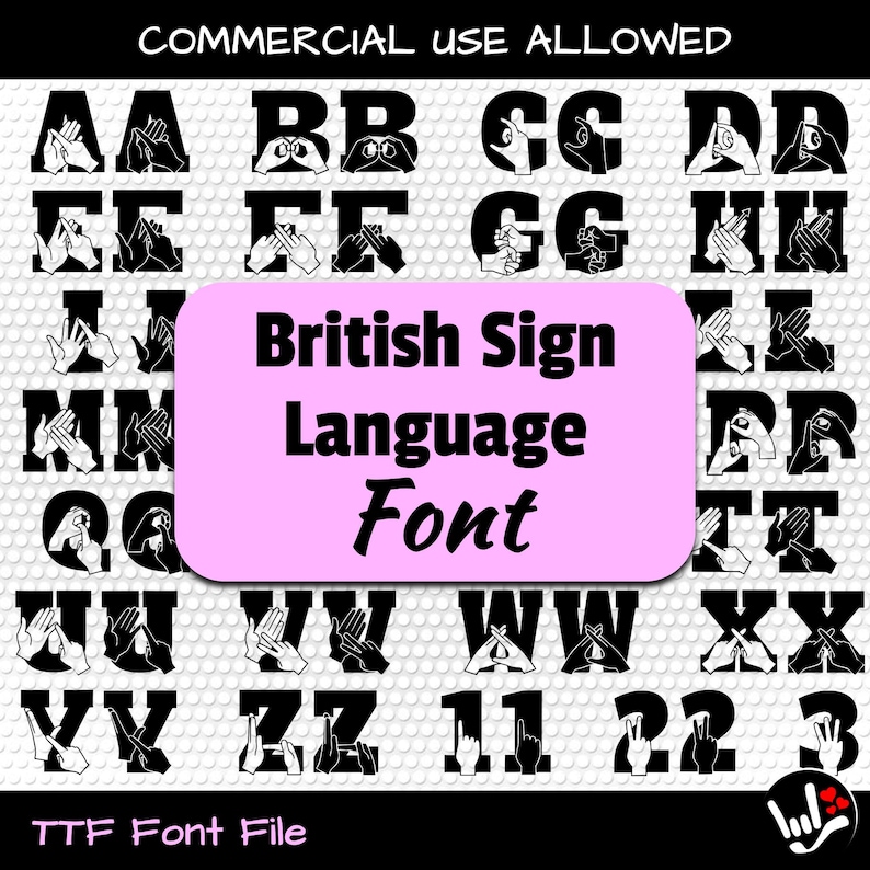 BSL Font TTF File • Auslan Font File • Type in British Sign Language ...