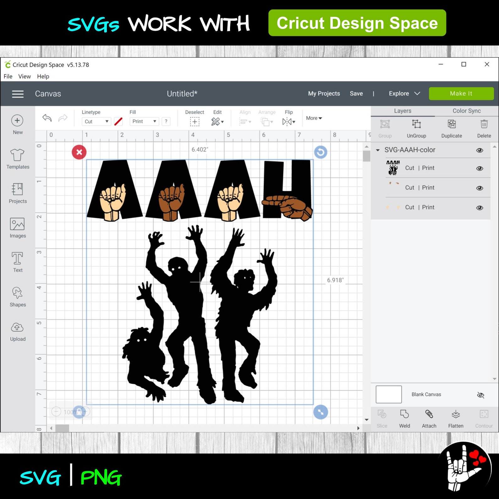 ASL SVG Aaah Zombies Sign Language SVG Cut Files - Etsy Singapore