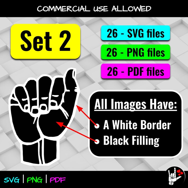 ASL SVG Bundle Sign Language Alphabet ASL Alphabet - Etsy