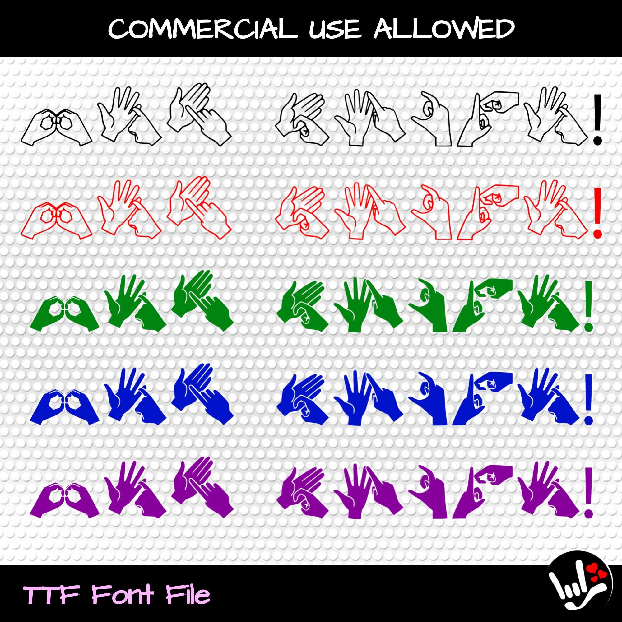 BSL Font TTF File Auslan Font File Type in British Sign Language Auslan ...
