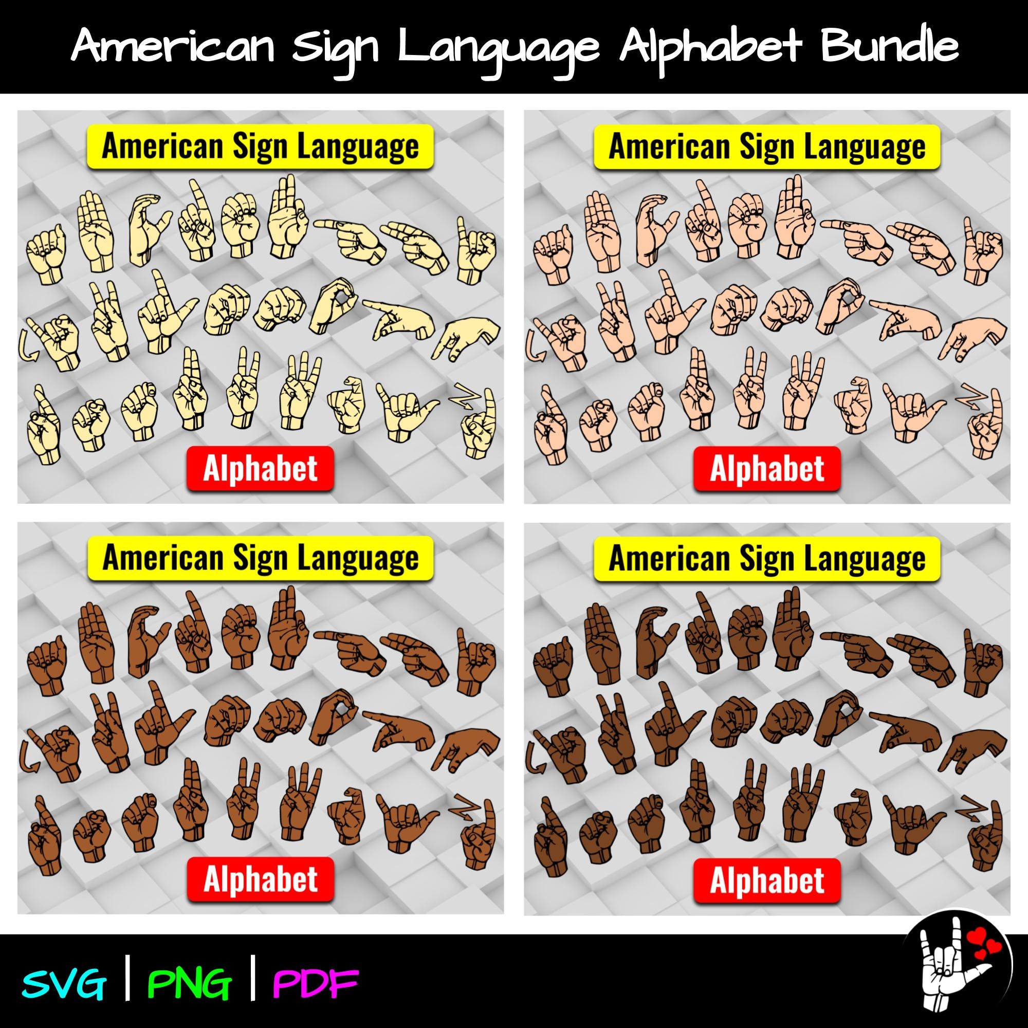 ASL SVG Bundle Sign Language Alphabet ASL Alphabet American Sign ...