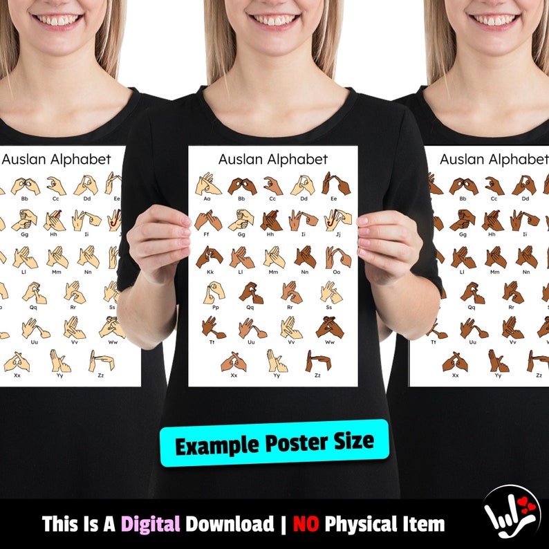 Auslan Alphabet Charts Auslan Abcs Australian Sign Language Printable ...