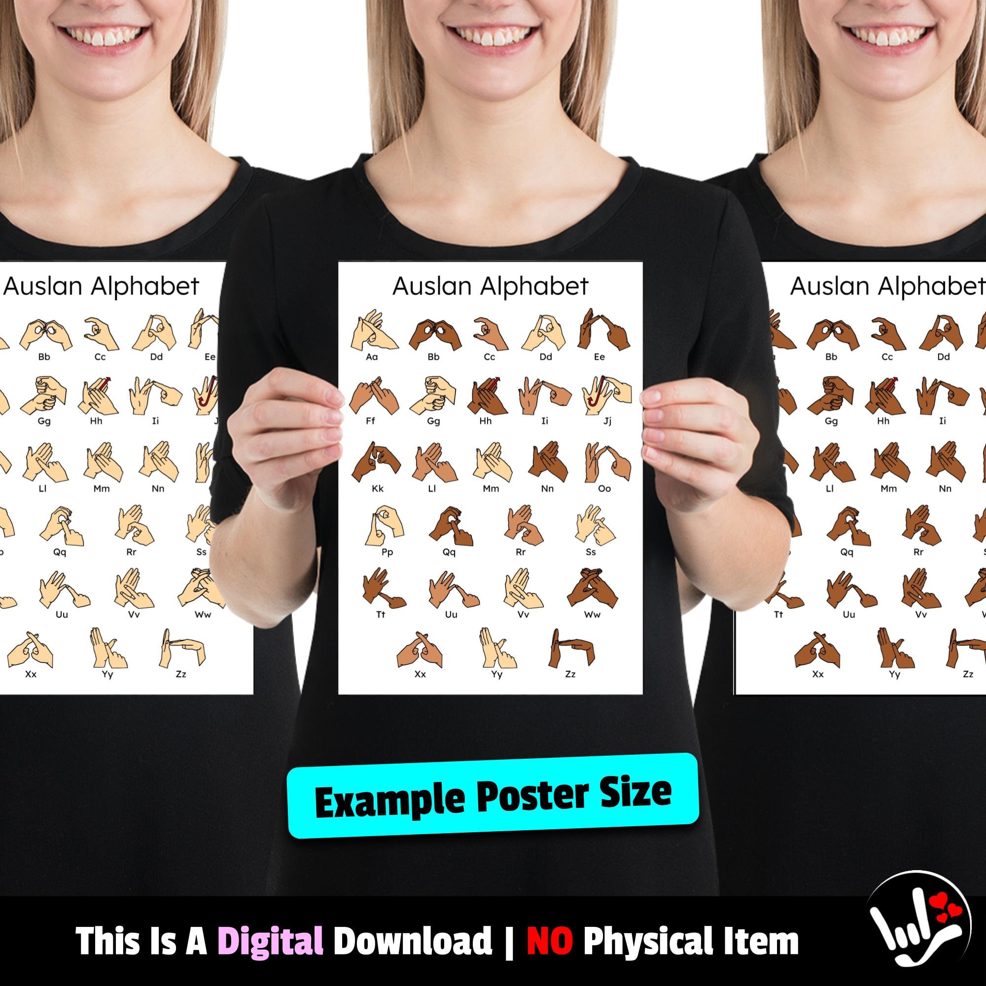 Auslan Alphabet Charts Auslan Abcs Australian Sign Language Printable ...
