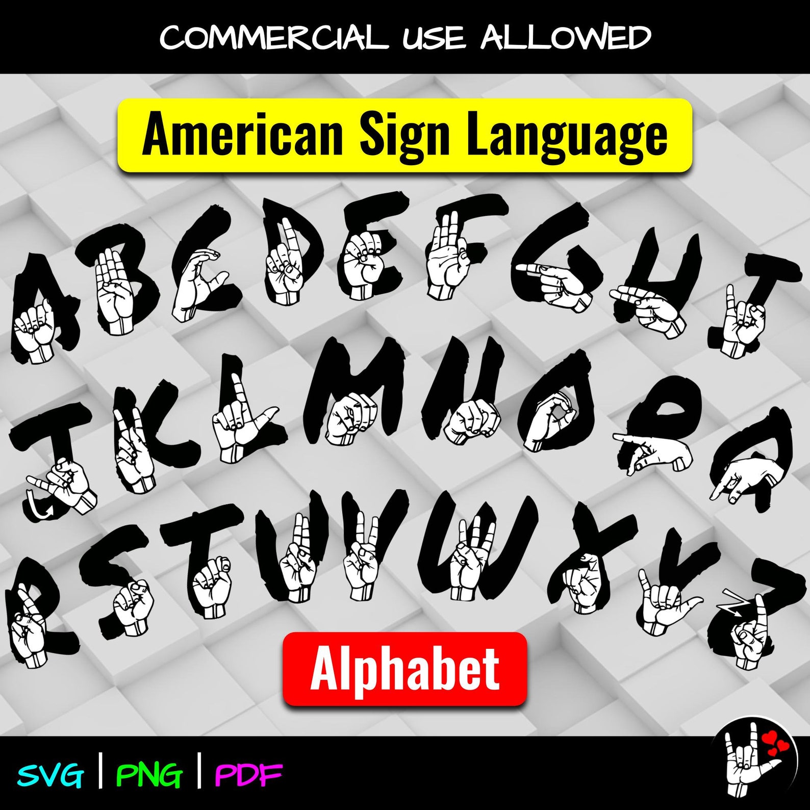ASL SVG Sign Language Alphabet SVG American Sign Language | Etsy