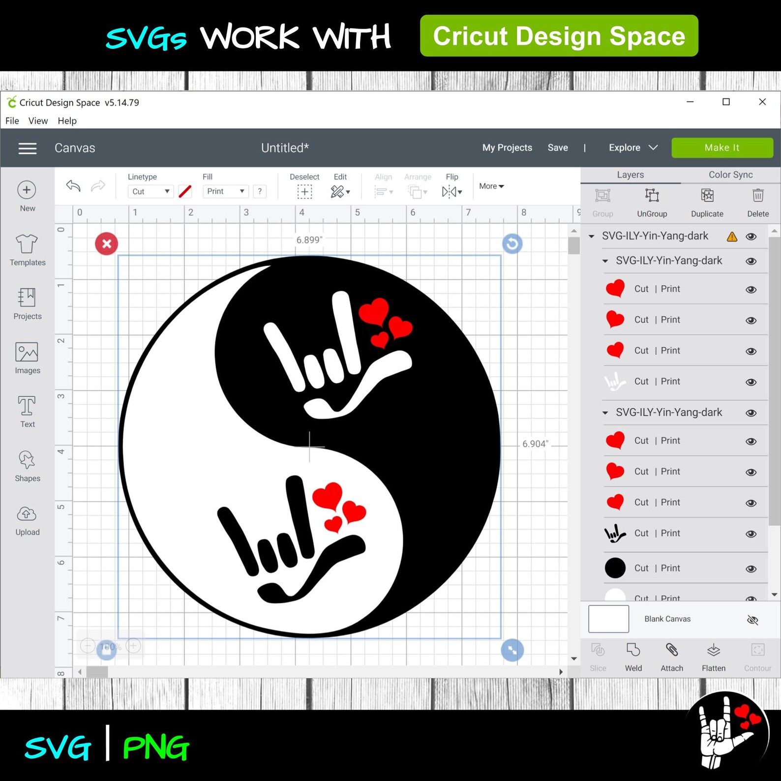 ASL SVG ILY I Love You Yin Yang Sign Language Svg Cut Files Printable ...