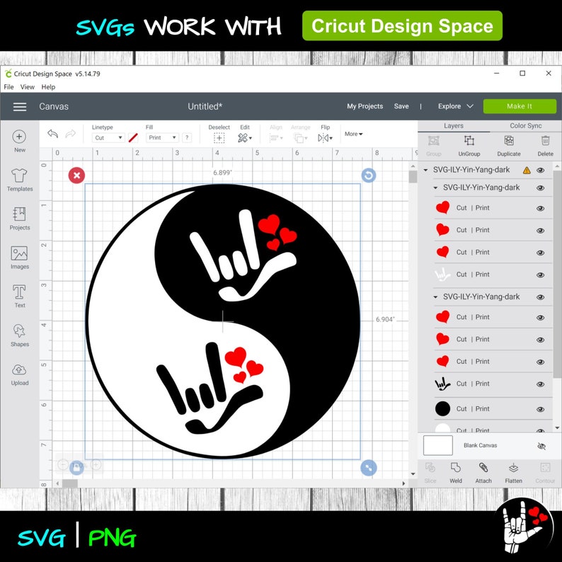 ASL SVG ILY I Love You Yin Yang Sign Language Svg Cut Files Printable ...