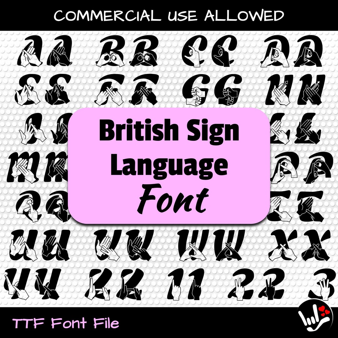 BSL Font TTF File • British Sign Language, Auslan - Etsy