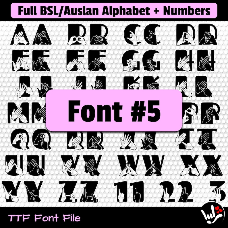 British Sign Language Font Bundle • BSL & Auslan TTF Files (digital ...