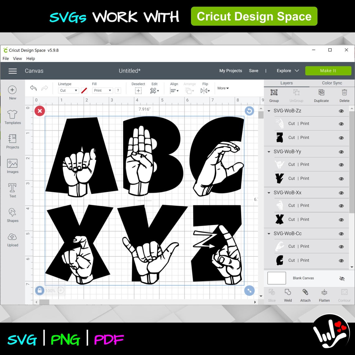 ASL SVG Sign Language Alphabet SVG American Sign Language - Etsy UK