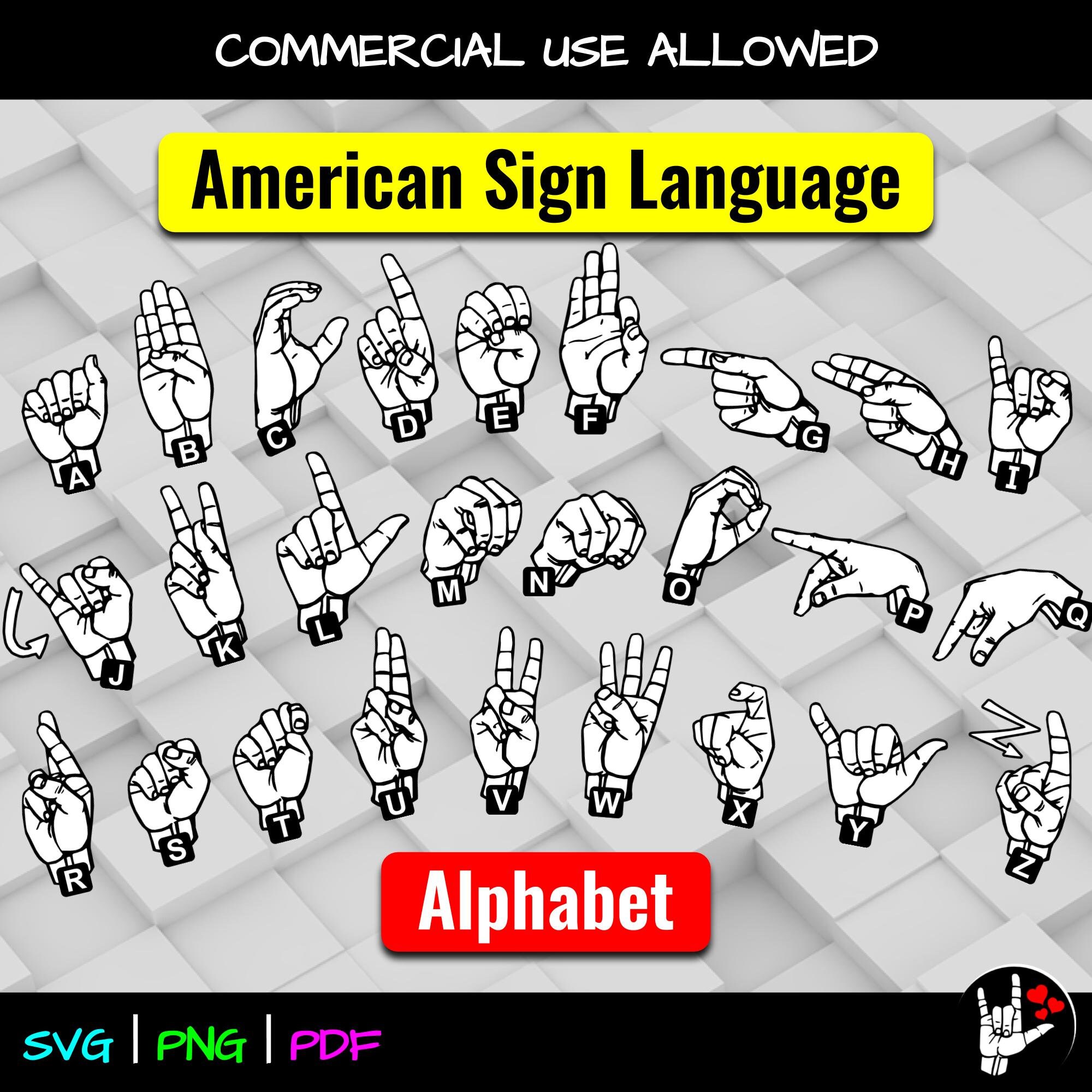 ASL SVG Sign Language Alphabet SVG American Sign Language Svg Asl ...