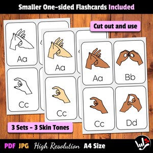 BSL Printable Alphabet Charts & Flashcards A4 Size • BSL Auslan ...