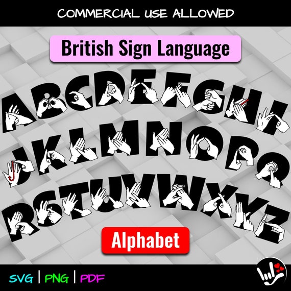 BSL Alphabet Sign Language Alphabet SVG British Sign - Etsy