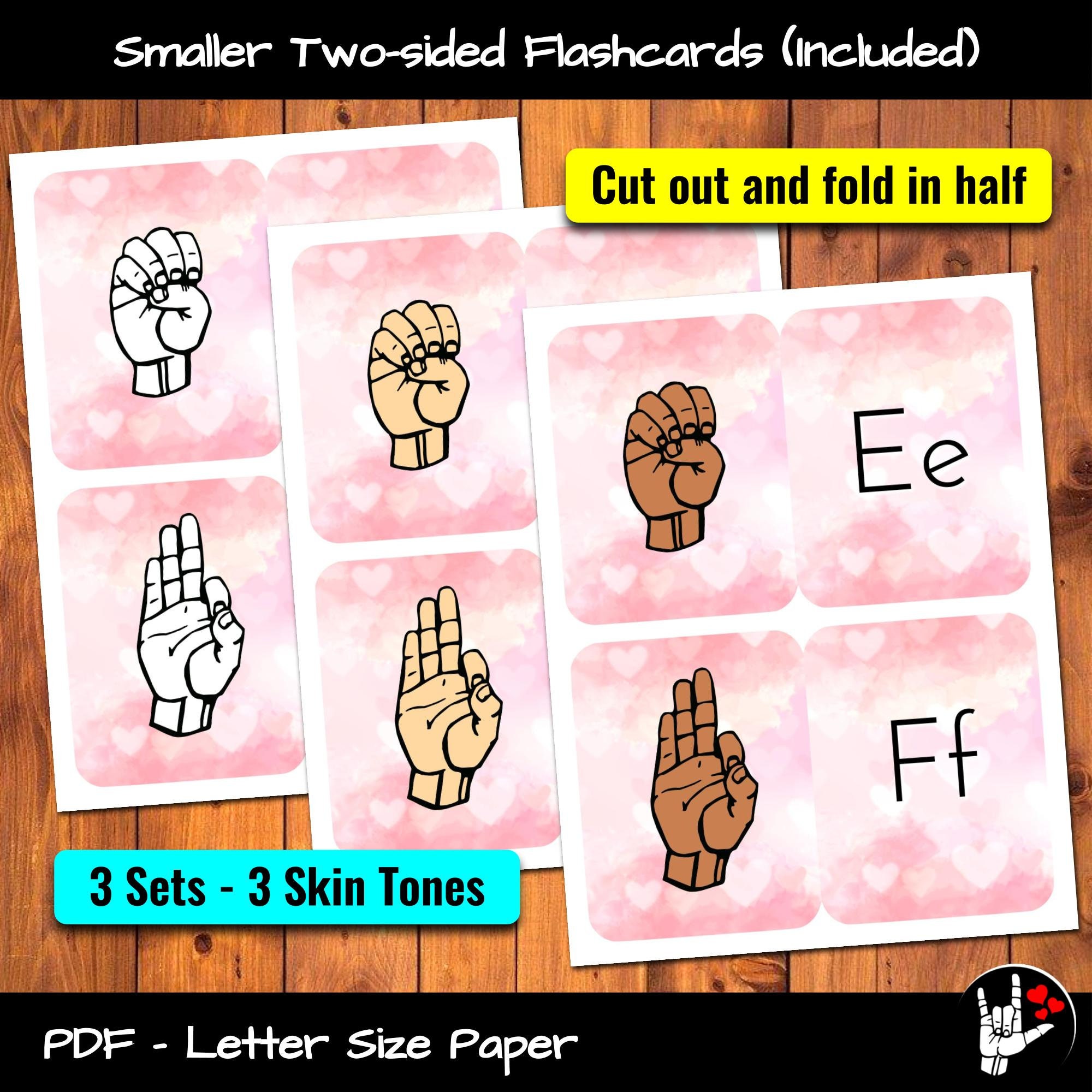 ASL Flashcards Sign Language Bundle ASL Abcs Abc - Etsy
