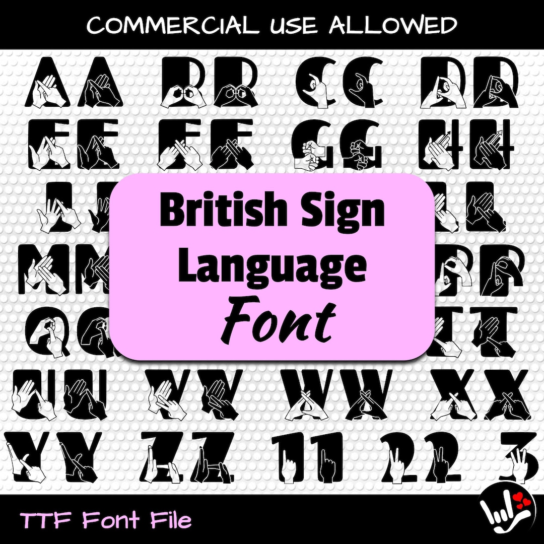 BSL Font TTF File • Auslan Font File • Type in British Sign Language ...