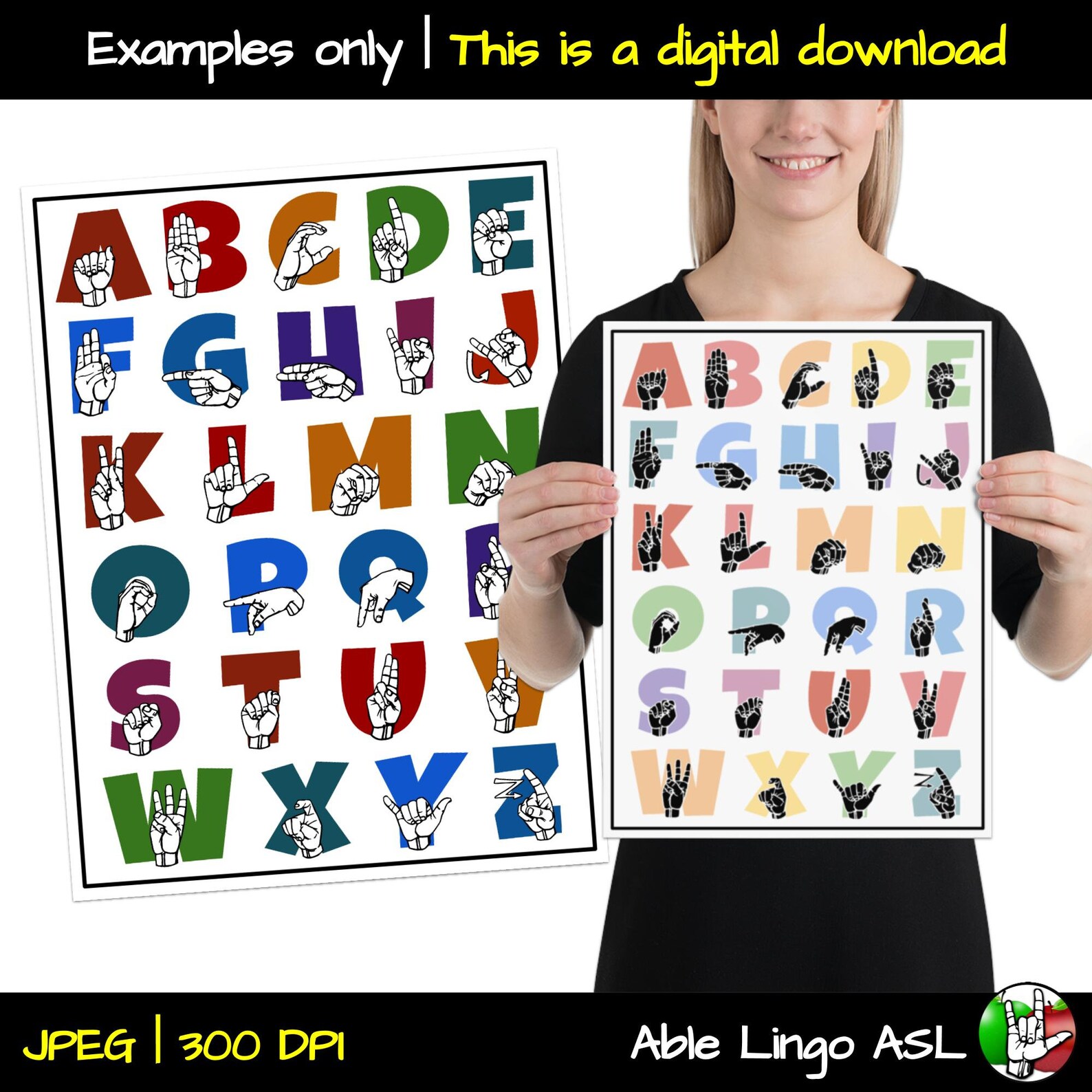 Sign Language Alphabet Chart Bundle ASL Abcs Chart Sign - Etsy