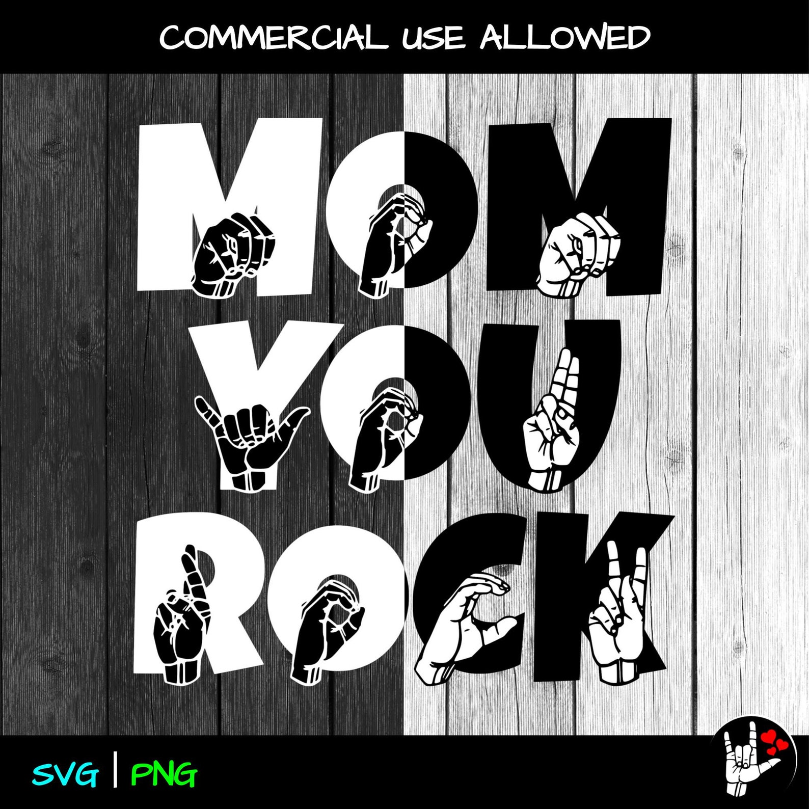 ASL SVG Mom You Rock Sign Language Svg PNG Asl Png Hand Signs ...