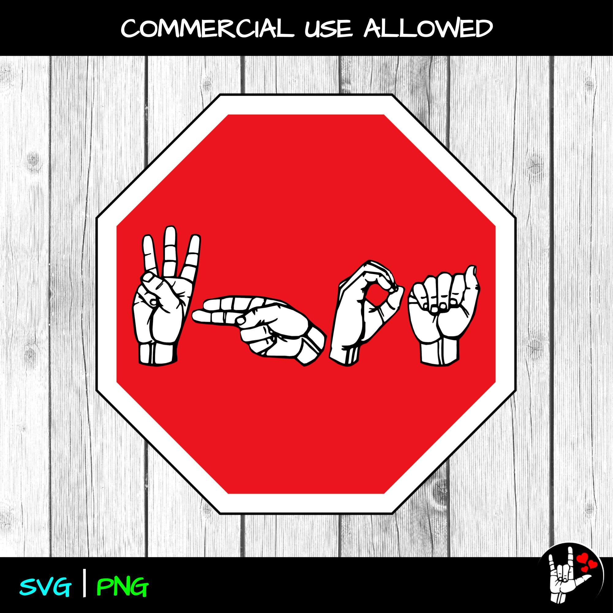 ASL SVG WHOA Stop Sign Sign Language Svg Cut Files - Etsy