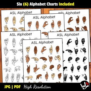 ASL Sign Language Alphabet Charts ASL Abcs American Sign Language Asl ...