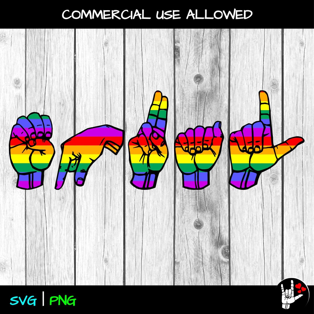ASL SVG Equal Rainbow Fingerspelling Sign Language SVG Cut Files ...