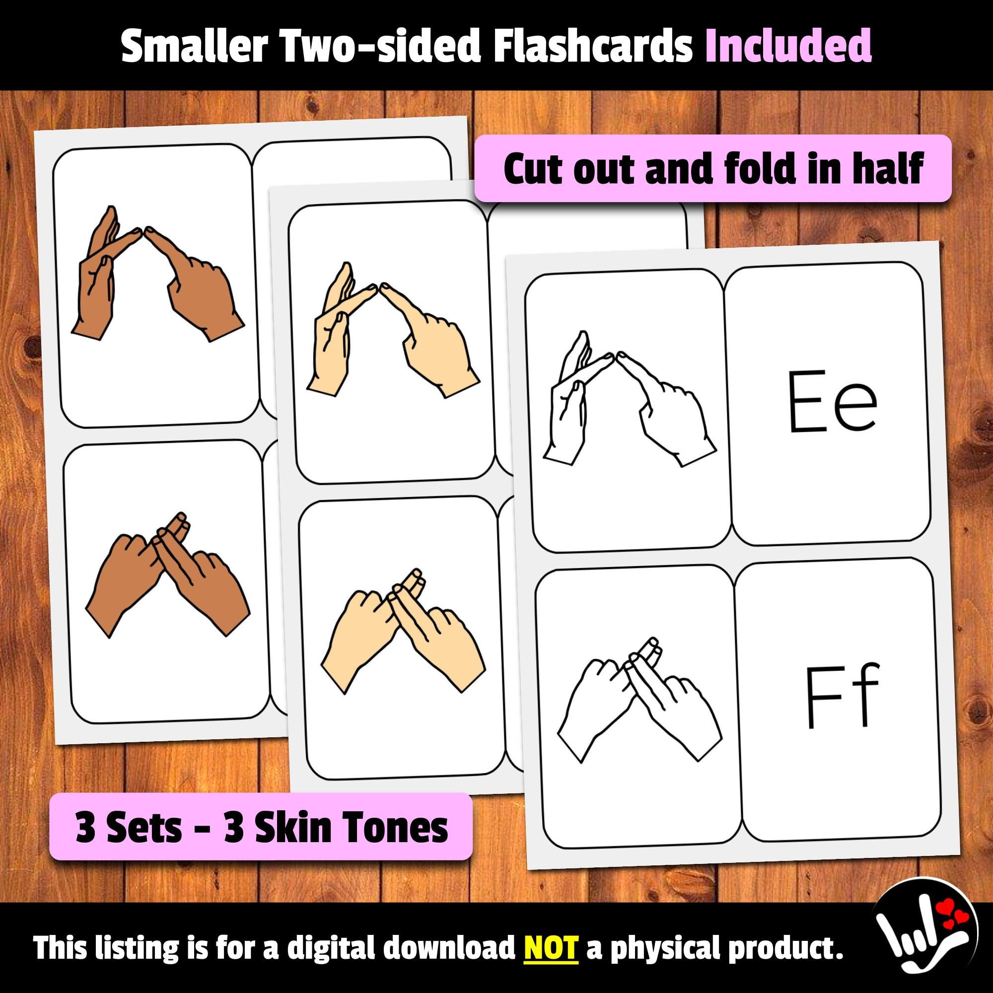 BSL Printable Alphabet Charts & Flashcards A4 Size BSL - Etsy UK