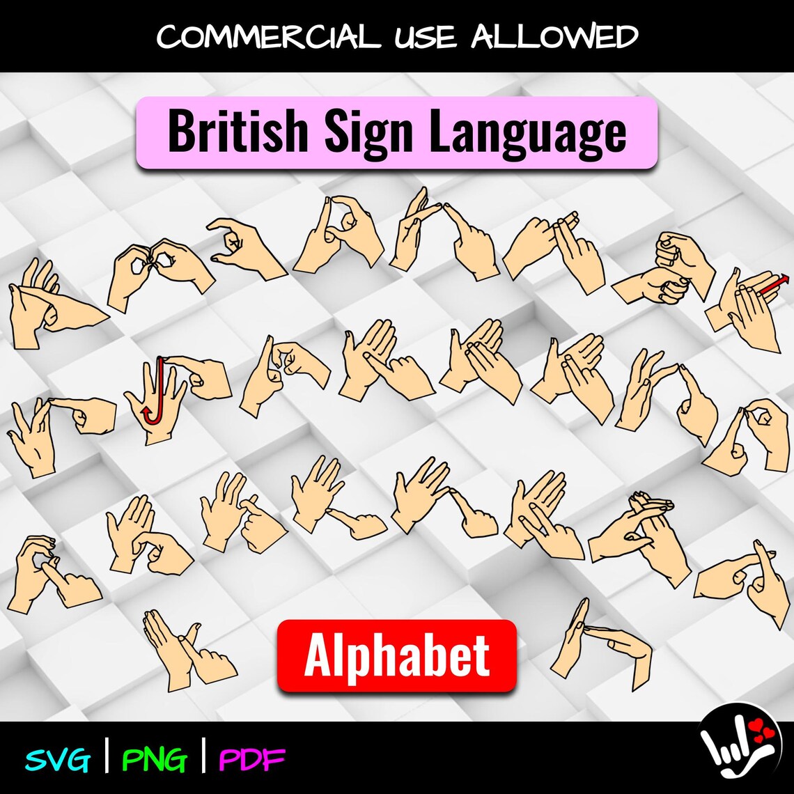 BSL Alphabet Sign Language Alphabet SVG British Sign - Etsy