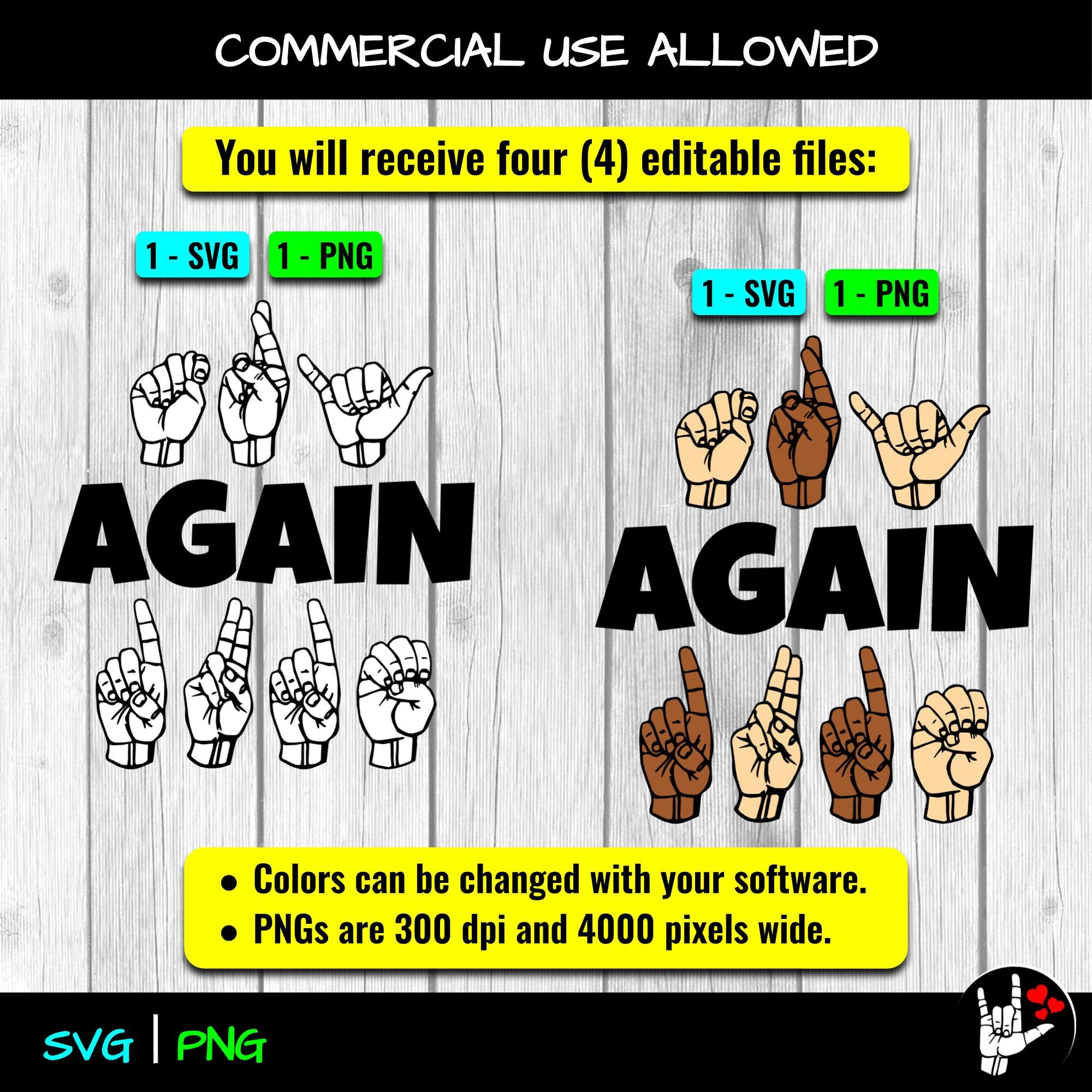 ASL SVG Try Again Dude Sign Language SVG Cut Files - Etsy